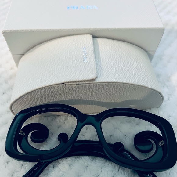 Prada | Accessories | Prada Black Baroque Swirl Square Glasses Frames ...